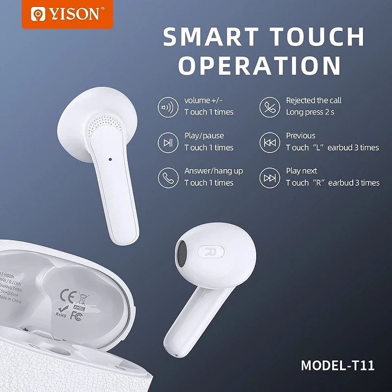 Auricular Celebrat T11 Bluetooth 5.3 2-Colores